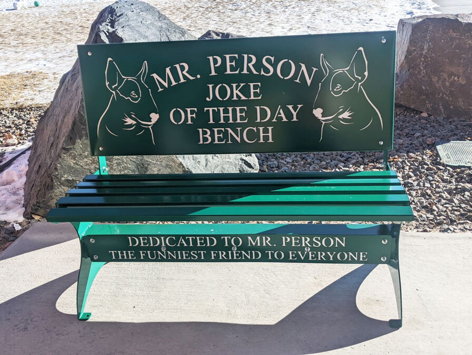 Joke of the Day Bench Honors Luke Person